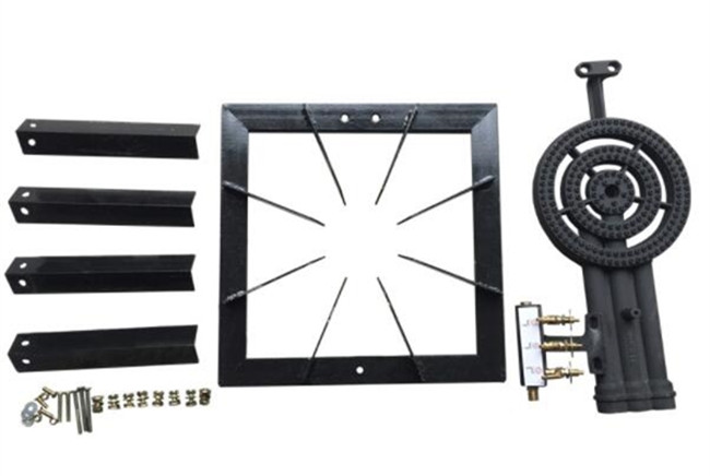 3 Fire Rings Propane Solid Cast Iron Gas Burner Frame Supported KR3LPGC