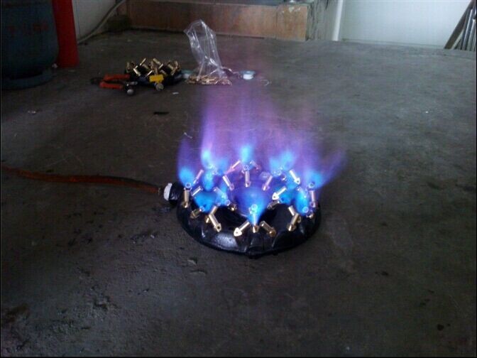 Cast Iron LPG / NG Gas Jet Burner Built - In With 32 Brass Nozzles 85 ...